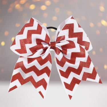 6.5 inch Glitter Chevron Gross Grain Christmas Cheer Bow – Chicky ...