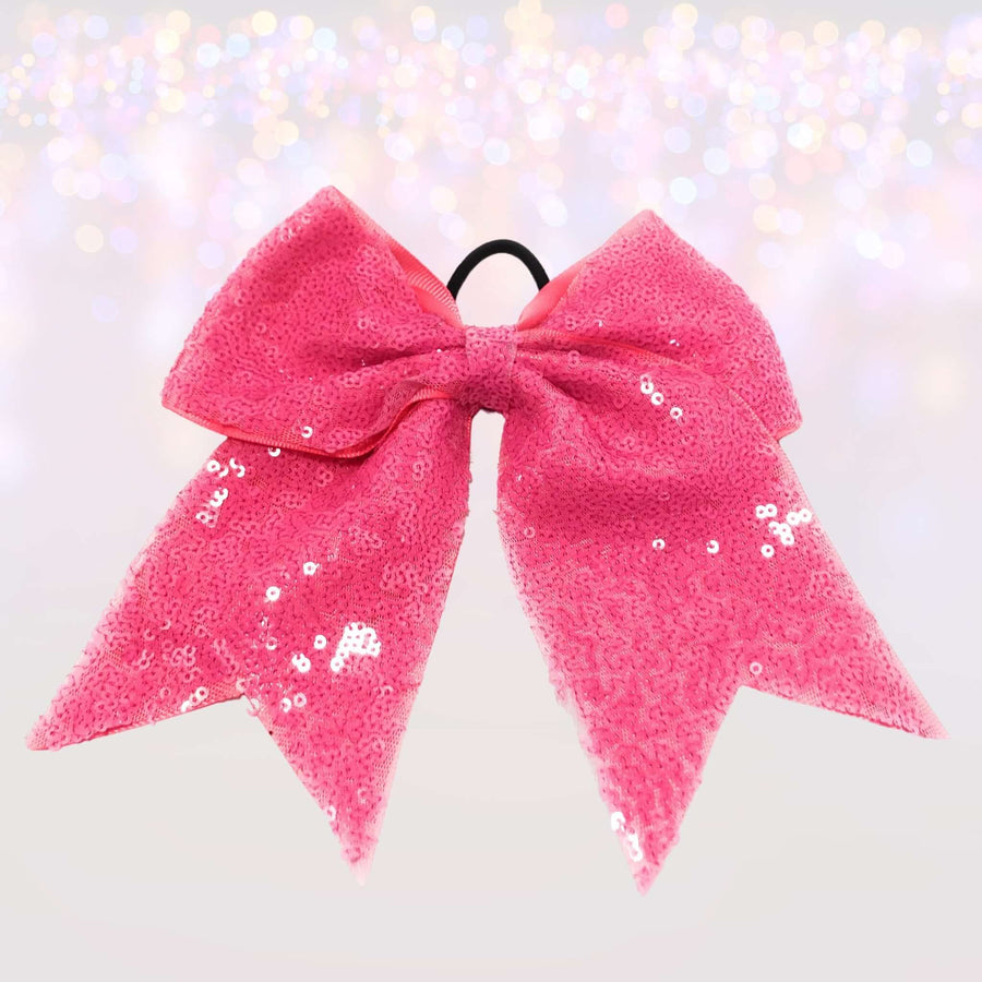 7 inch Sequin Cheer Bows, Girls Sequin Cheerleader Bow Pony – Chicky ...