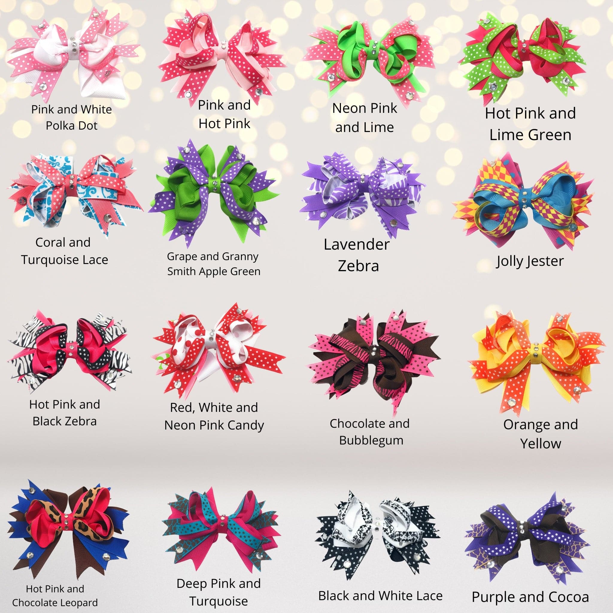 Girls Boutique Hair Bow With Sparkly Bling Stones – Chicky Chicky Bling ...