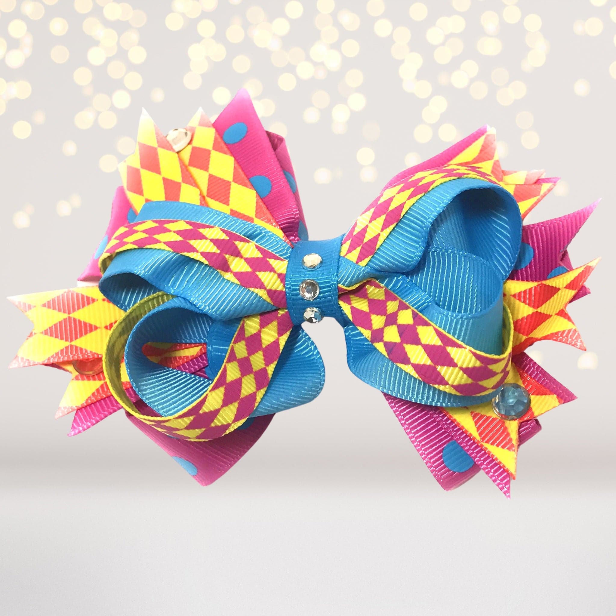 Girls Boutique Hair Bow With Sparkly Bling Stones – Chicky Chicky Bling ...