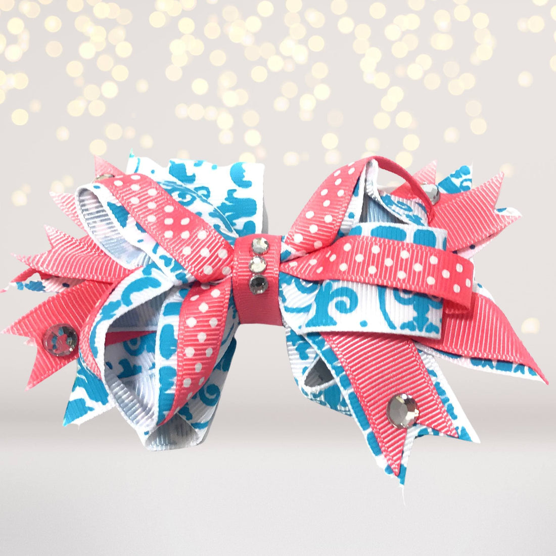 Girls Boutique Hair Bow With Sparkly Bling Stones – Chicky Chicky Bling ...