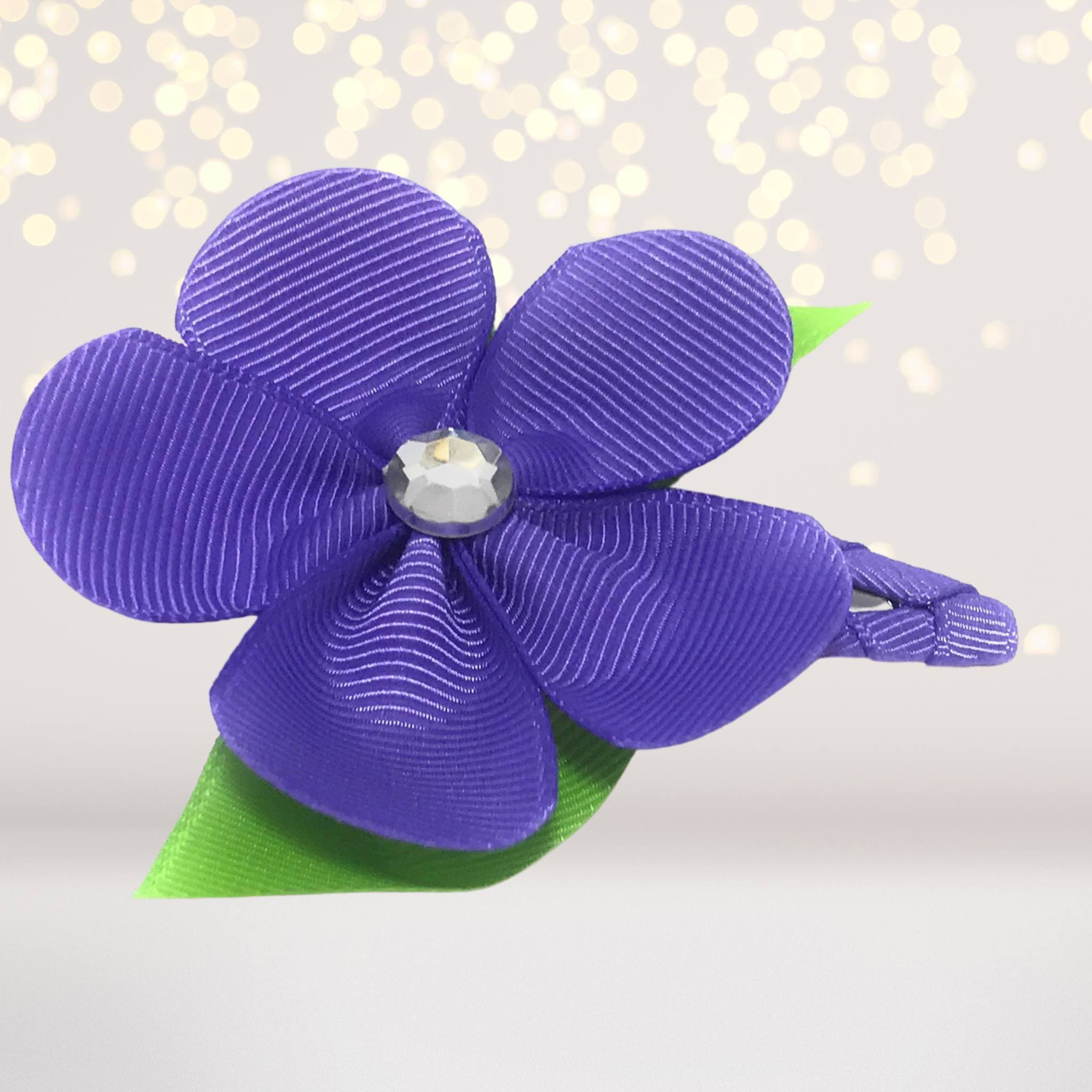 Girls Ribbon Hair Flower on Snappy Clip – Chicky Chicky Bling Bling