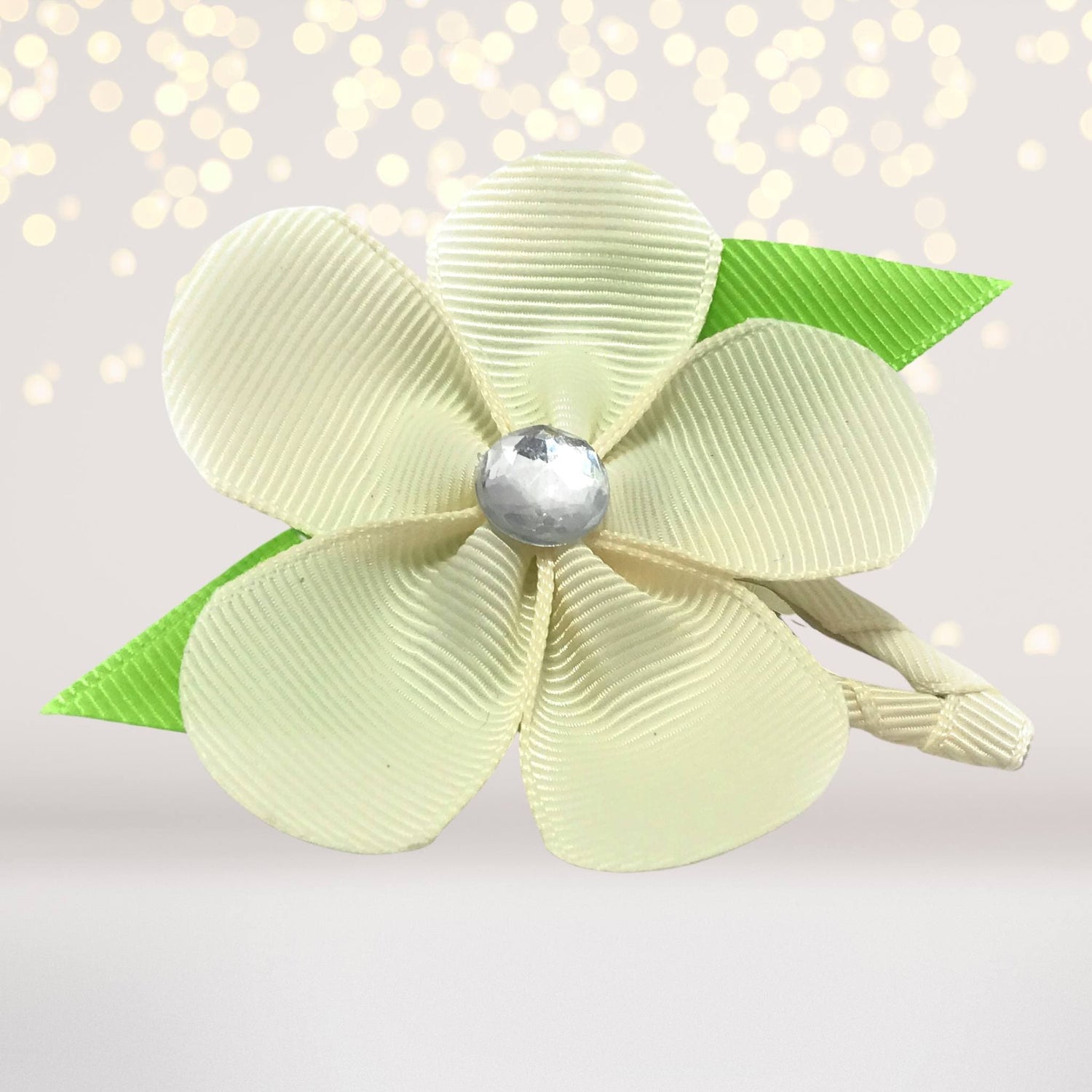 Girls Ribbon Hair Flower on Snappy Clip – Chicky Chicky Bling Bling