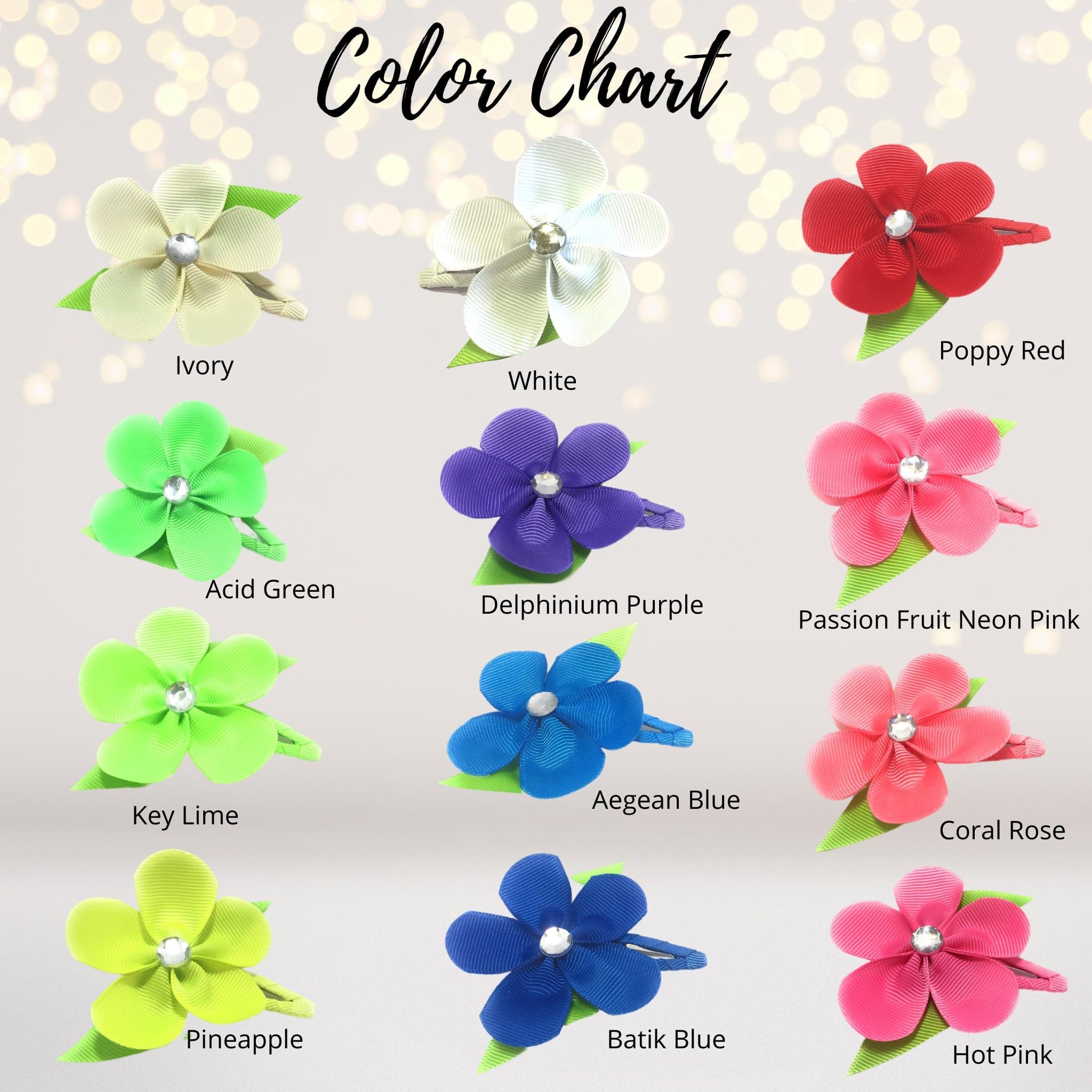 Girls Ribbon Hair Flower on Snappy Clip – Chicky Chicky Bling Bling