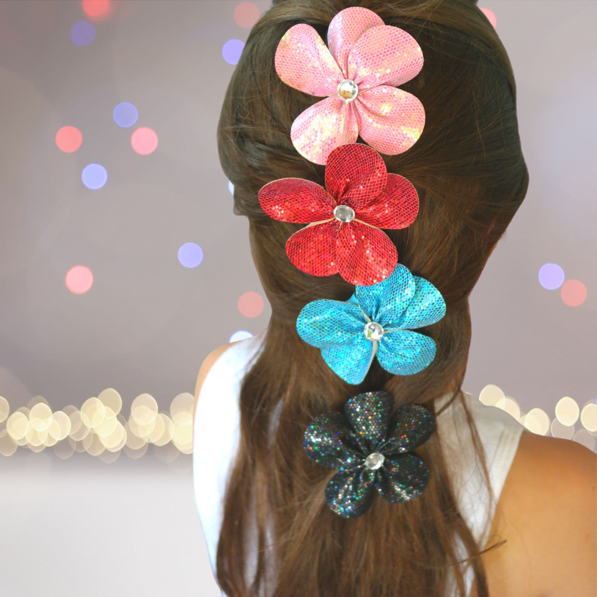 Girls Sparkling Glitter Fairy Hair Flowers – Chicky Chicky Bling Bling