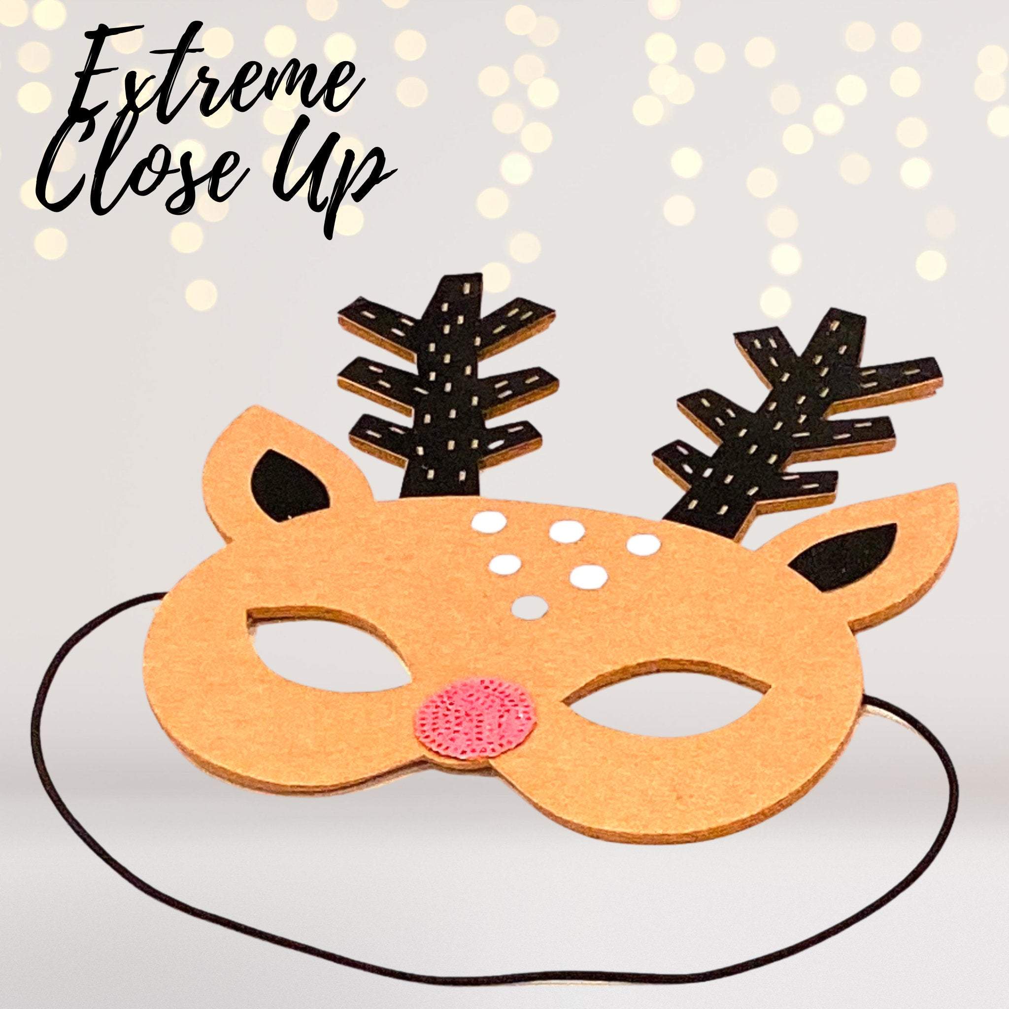 Kids Reindeer Costume Mask- Felt Mask – Chicky Chicky Bling Bling