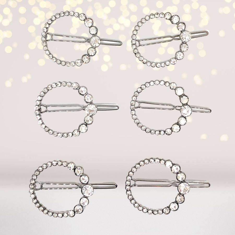 Rhinestone Circle Hair Clips, Rhinestone Hair Pin – Chicky Chicky Bling ...