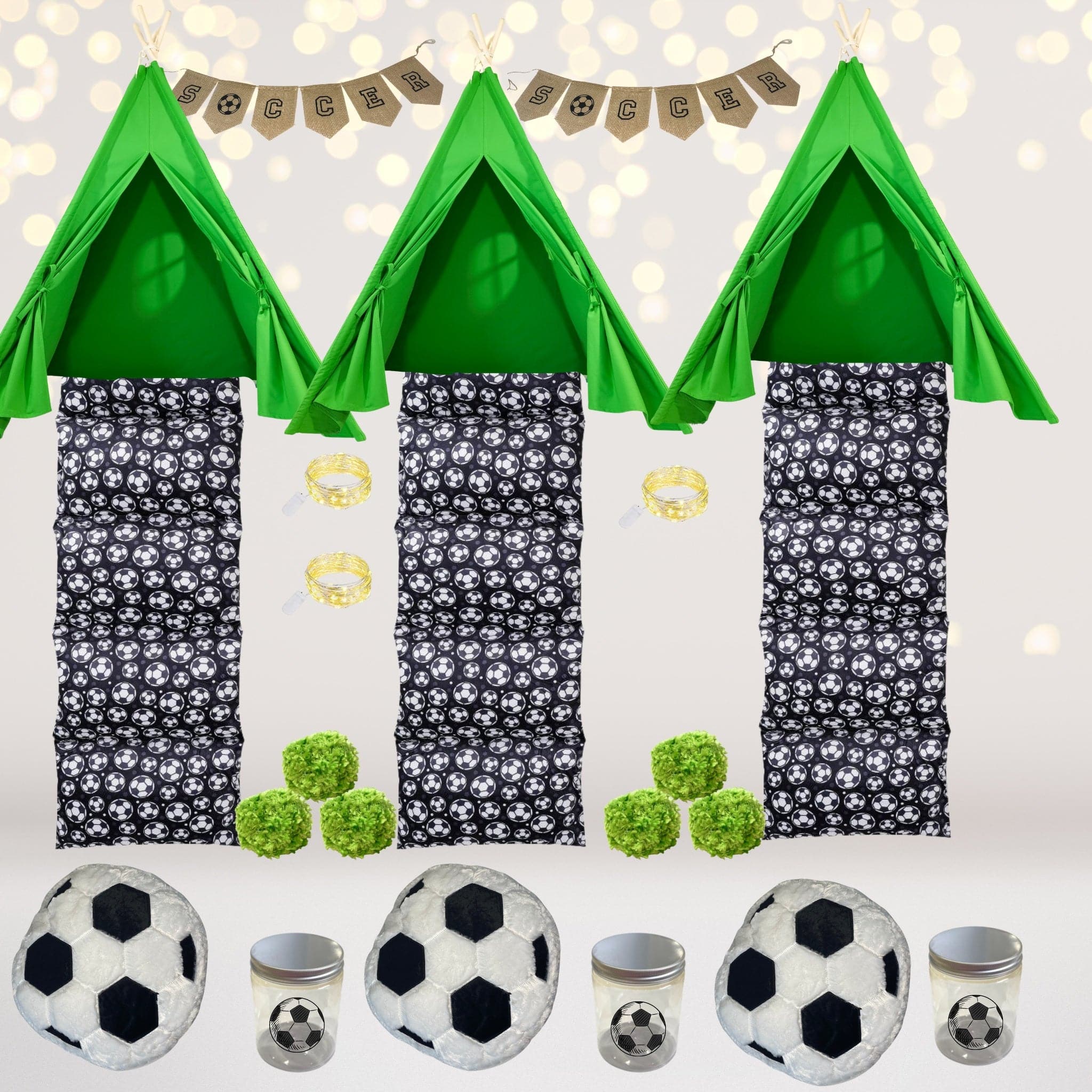 Soccer Party Supplies- Sleepover Parties Set – Chicky Chicky Bling Bling